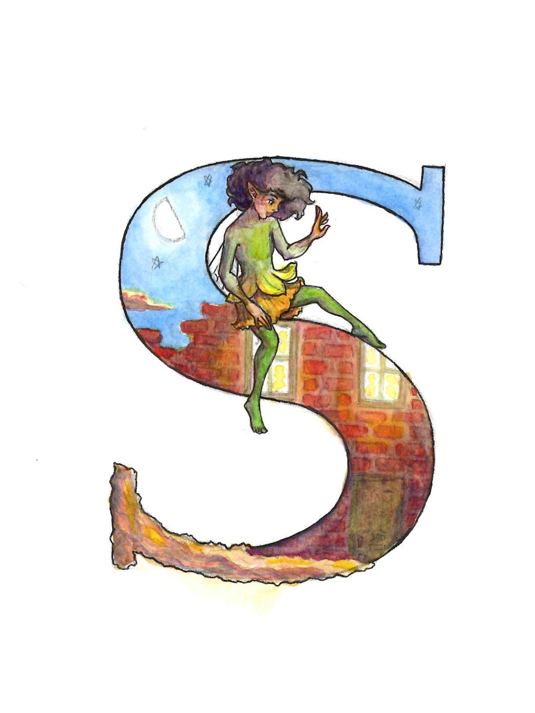 Letter S, Fantasy Alphabet Letters. Fantastical Creatures, Digital ...