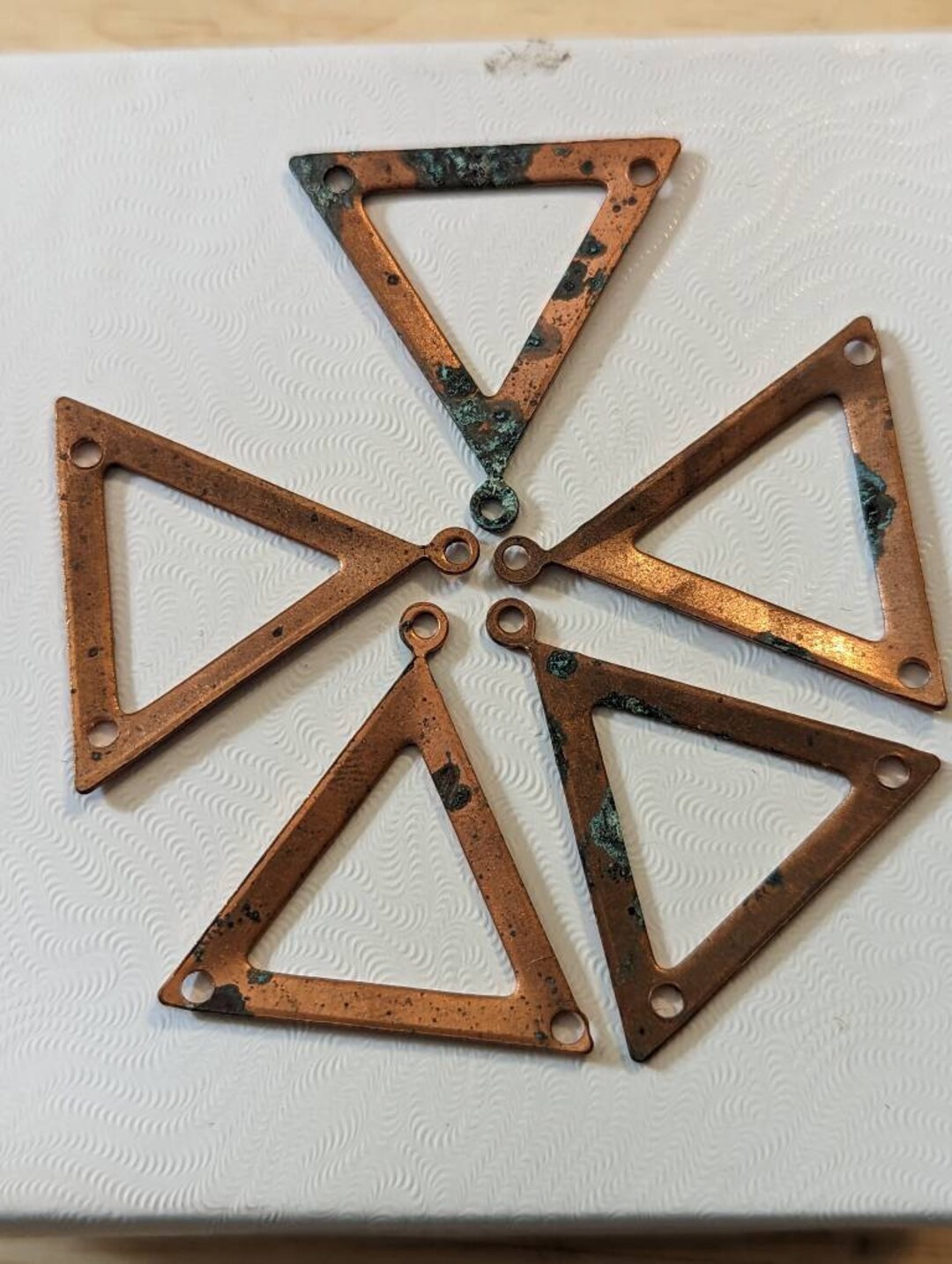 Copper Blanks - Triangle Open Flat 1 1/4" Sides With Hole at Top,and ...