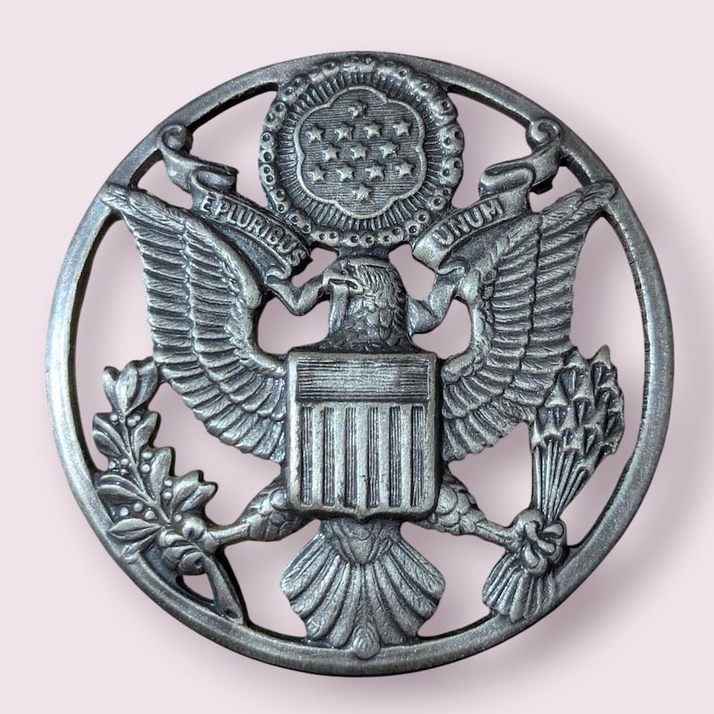 U.s.military Eagle Crest Hat With "e Pluribus Unum" Slogan. - Etsy