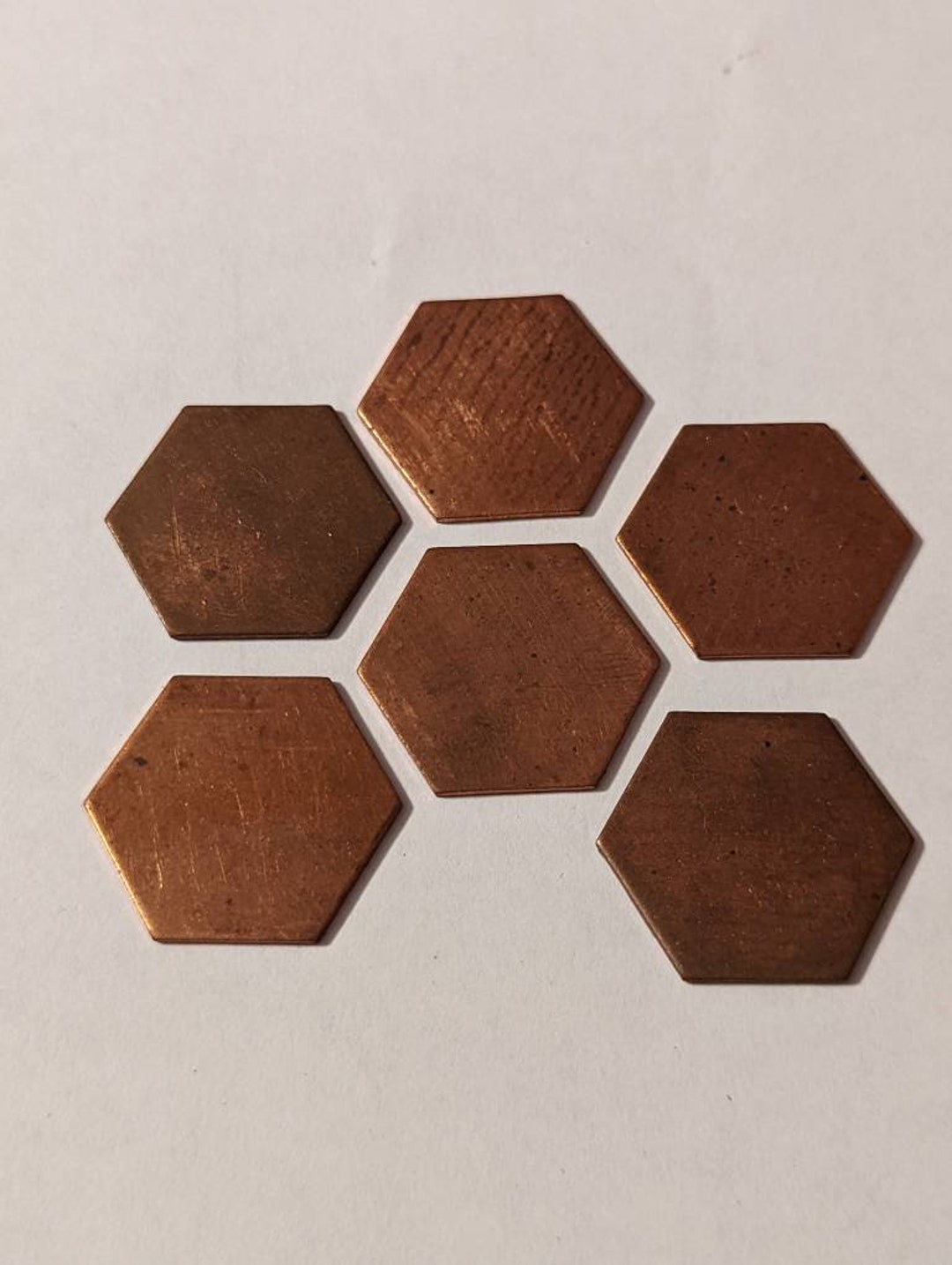 Hexagon Copper Blank Shapes, Stampings, Blanks for Enamel or Jewelry 1 ...