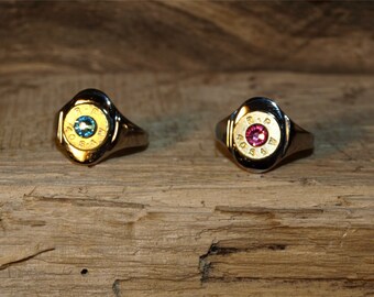 Handmade Stainless Steel 44 Mag Bullet Ring with | Etsy