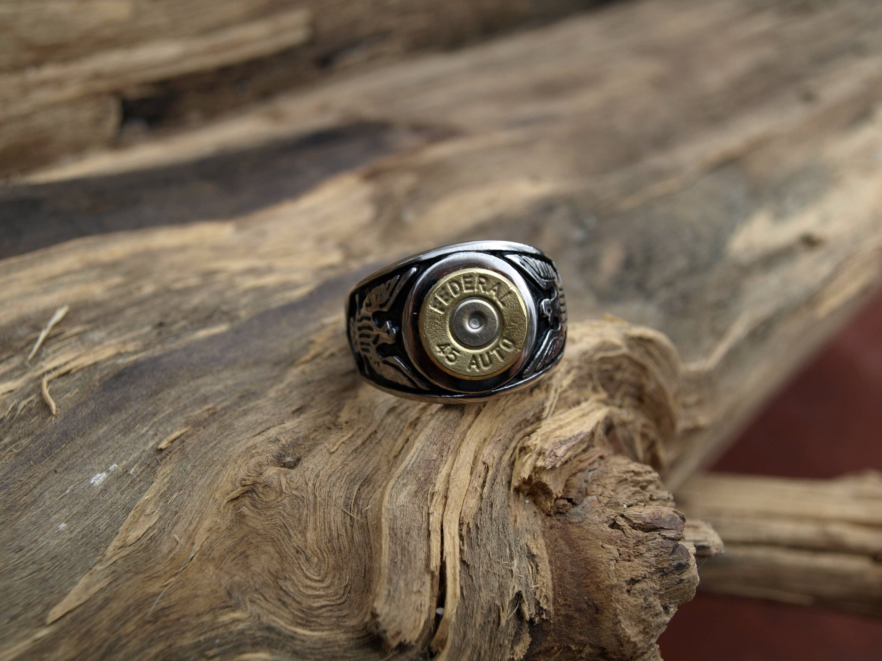 Handmade Stainless Steel brass 45 Auto Bullet Ring - Etsy