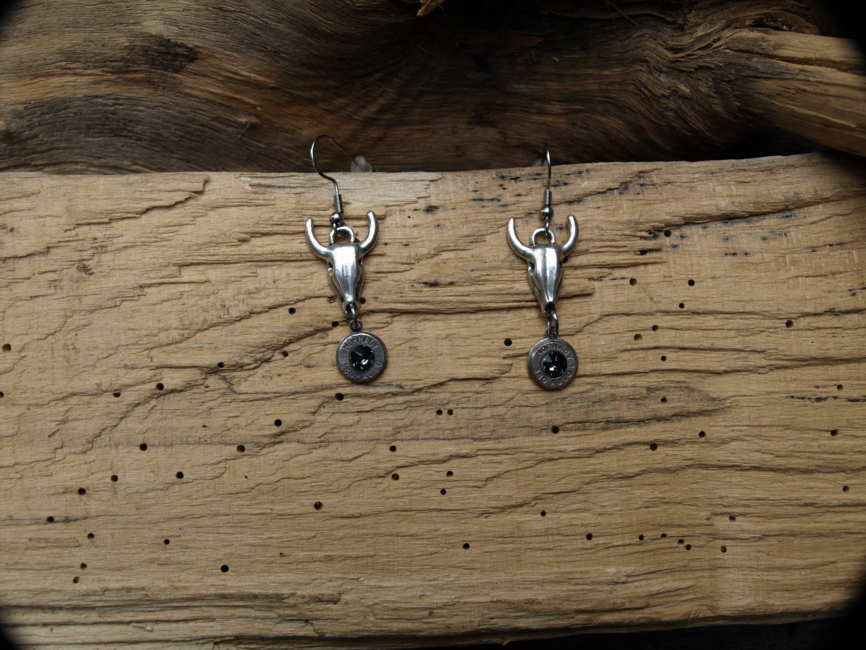 Handmade Bullet Earrings With Bull Head With 380 Caliber - Etsy