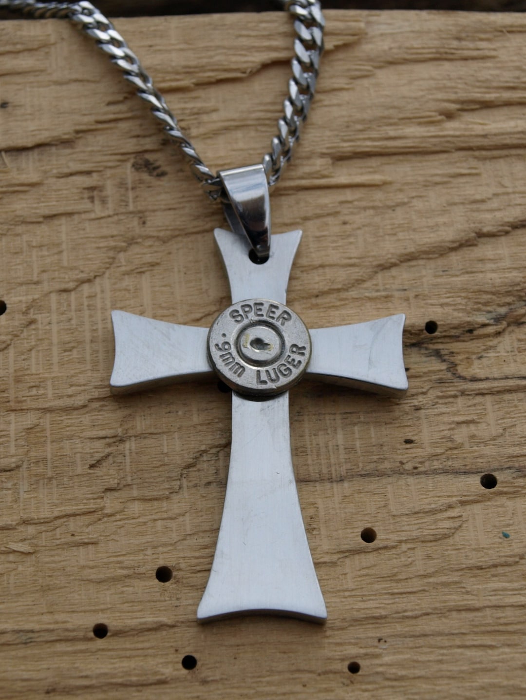 Stainless Steel Handmade Bullet Cross Necklace. Comes With Nickel or ...