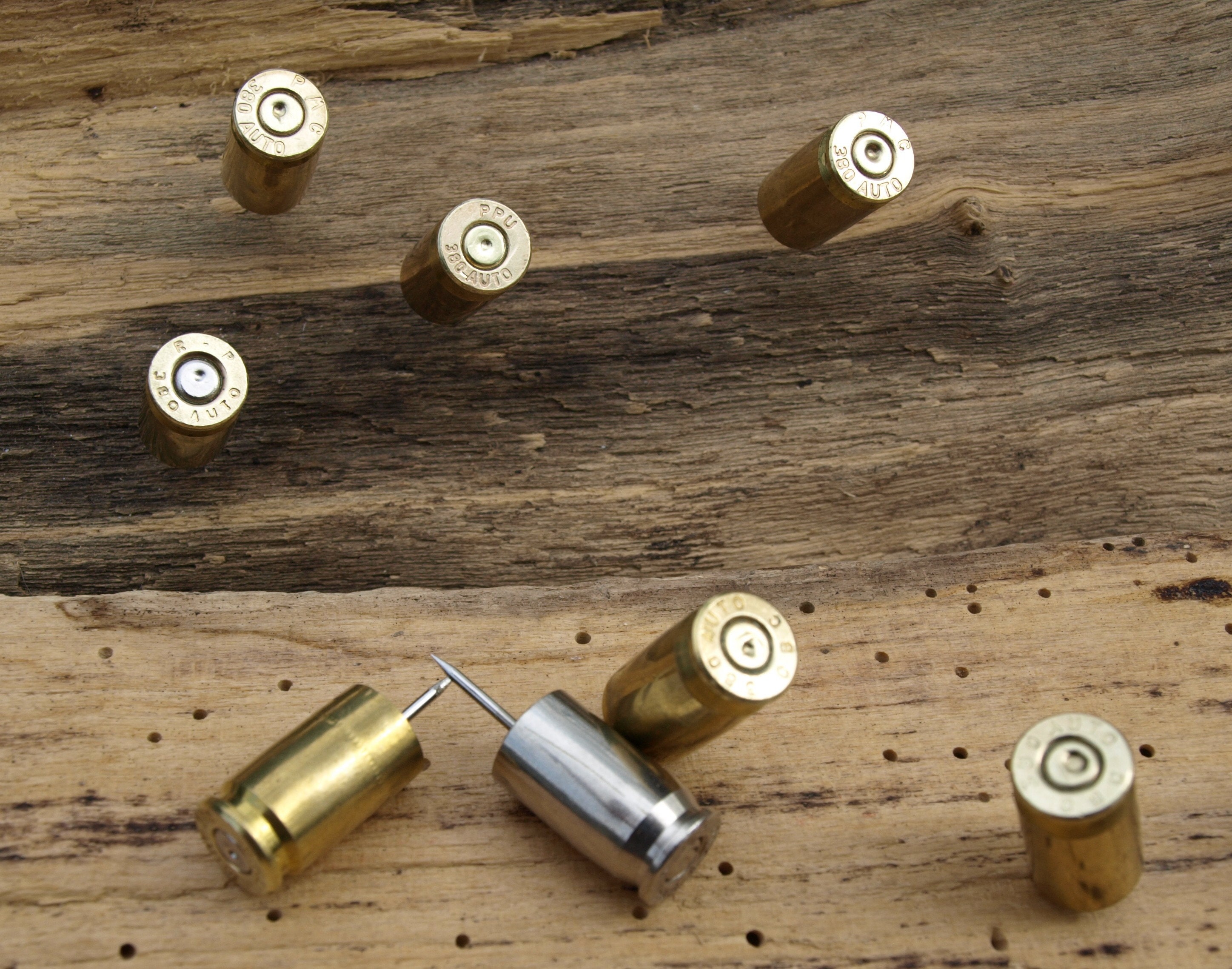 Bullet Push Pins made with 380 Caliber Bullet Casings. | Etsy