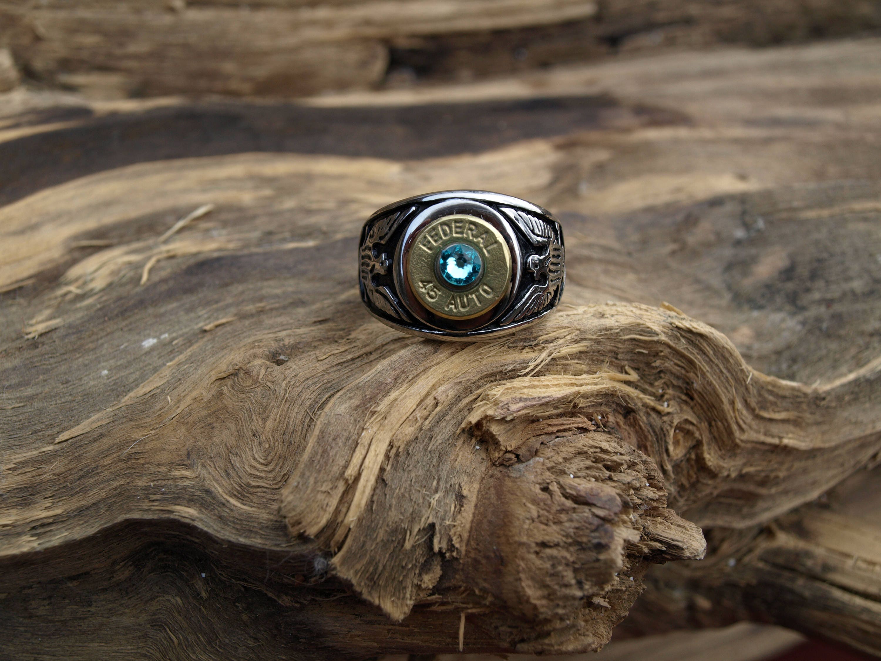 Handmade Stainless Steel brass 45 Auto Bullet Ring - Etsy