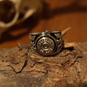 Handmade Stainless Steel "brass 45 Auto Bullet Ring" With Eagles on ...