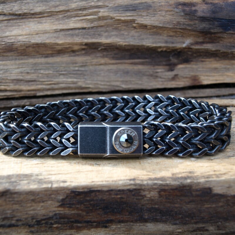 Stainless Steel Bullet Chain Arrow Bullet Chain Bracelet & Necklace ...