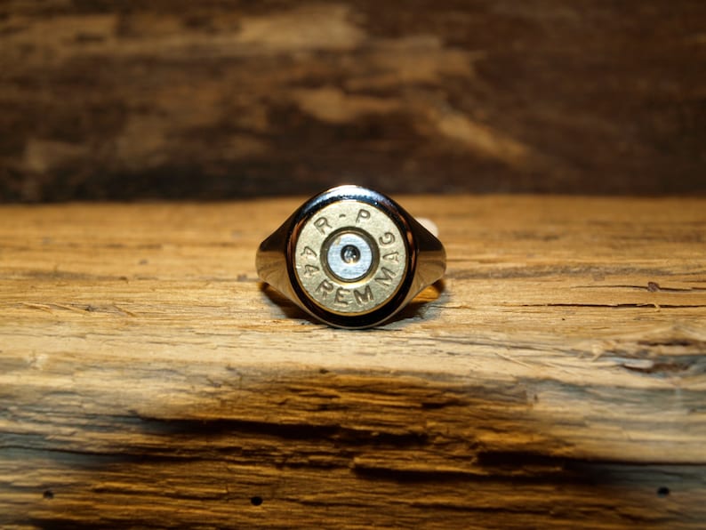 Handmade Stainless Steel 44 Magnum Bullet Ring | Etsy