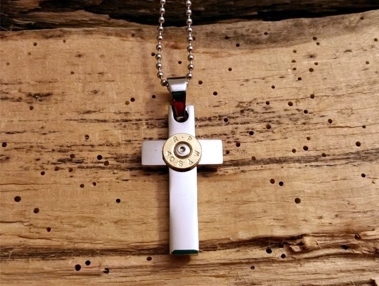 Stainless Steel Handmade Bullet Cross Necklace. Comes With - Etsy