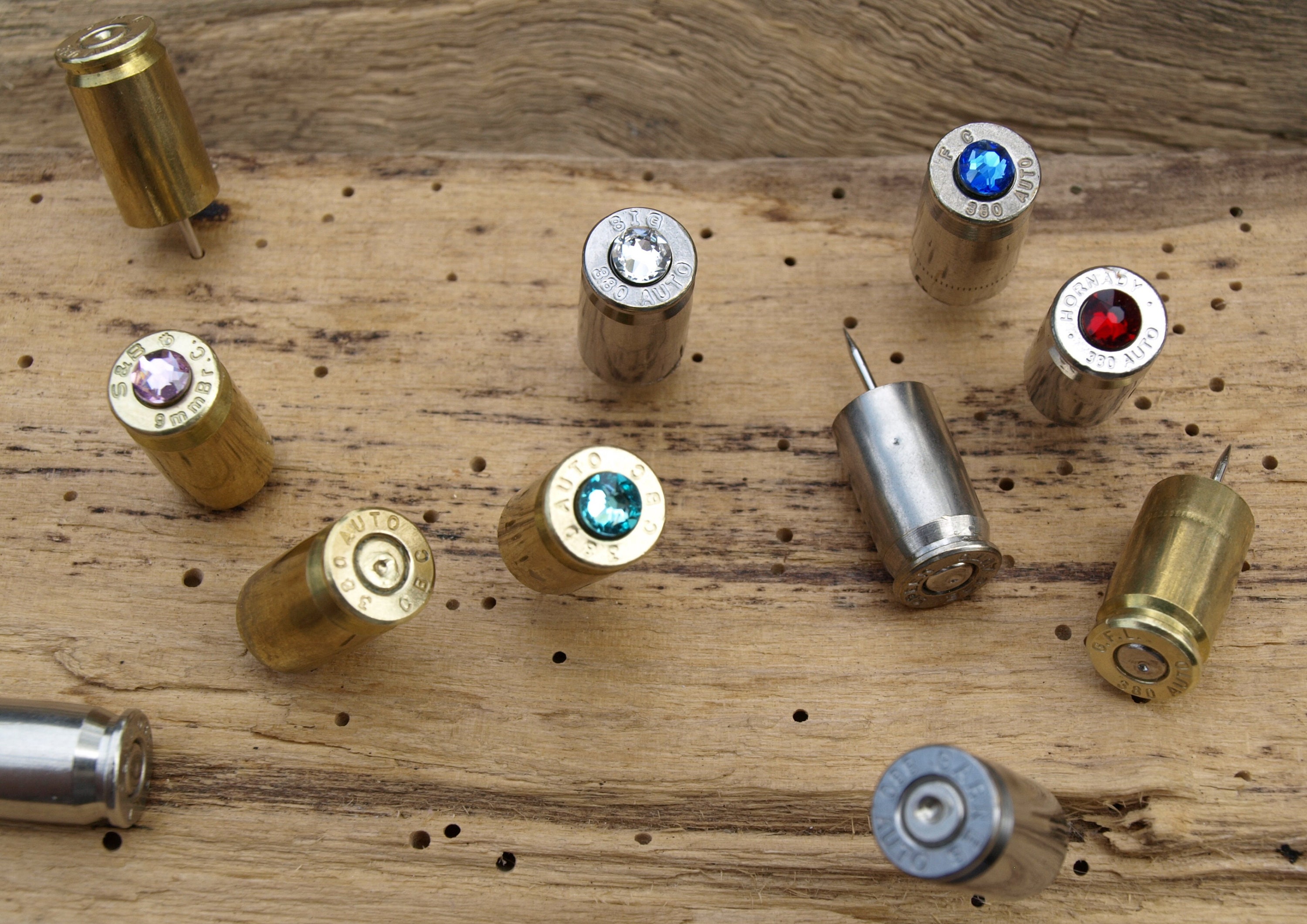 Bullet Push Pins made with 380 Caliber Bullet Casings. | Etsy