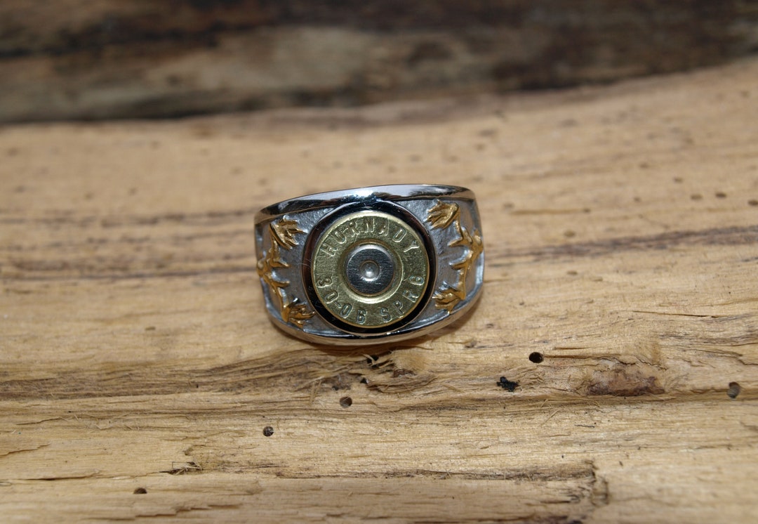 Handmade Stainless Steel Bullet Ring With "brass 30.06 Bullet Casing ...