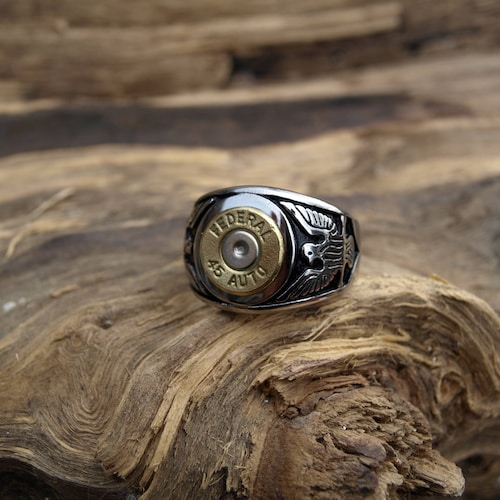 Handmade Stainless Steel 44 Mag Bullet Ring With | Etsy