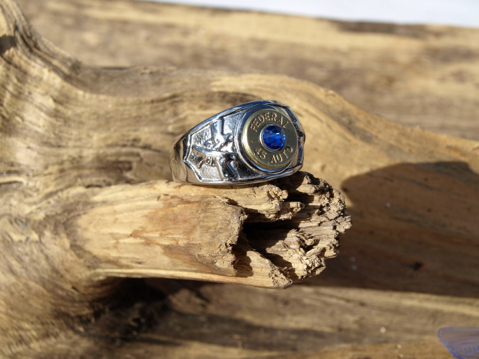 Stainless Steel Bullet Ring With Hand Guns and Brass 45 Auto | Etsy