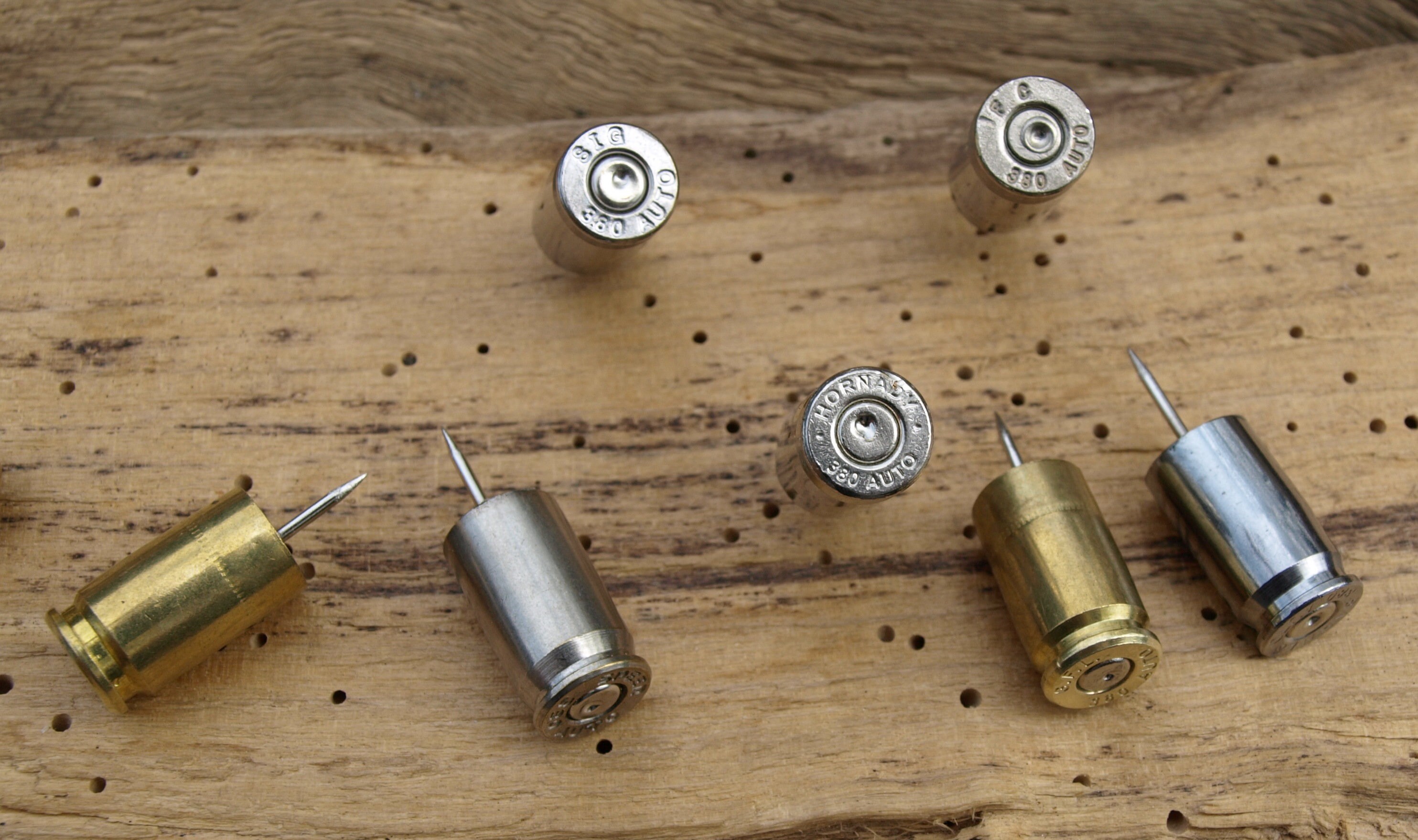 Bullet Push Pins made with 380 Caliber Bullet Casings. | Etsy