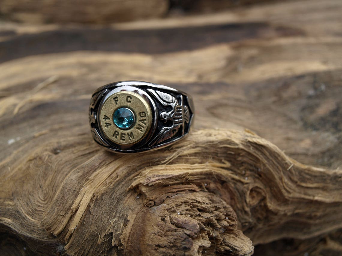 Handmade Stainless Steel 44 Mag Bullet Ring With - Etsy