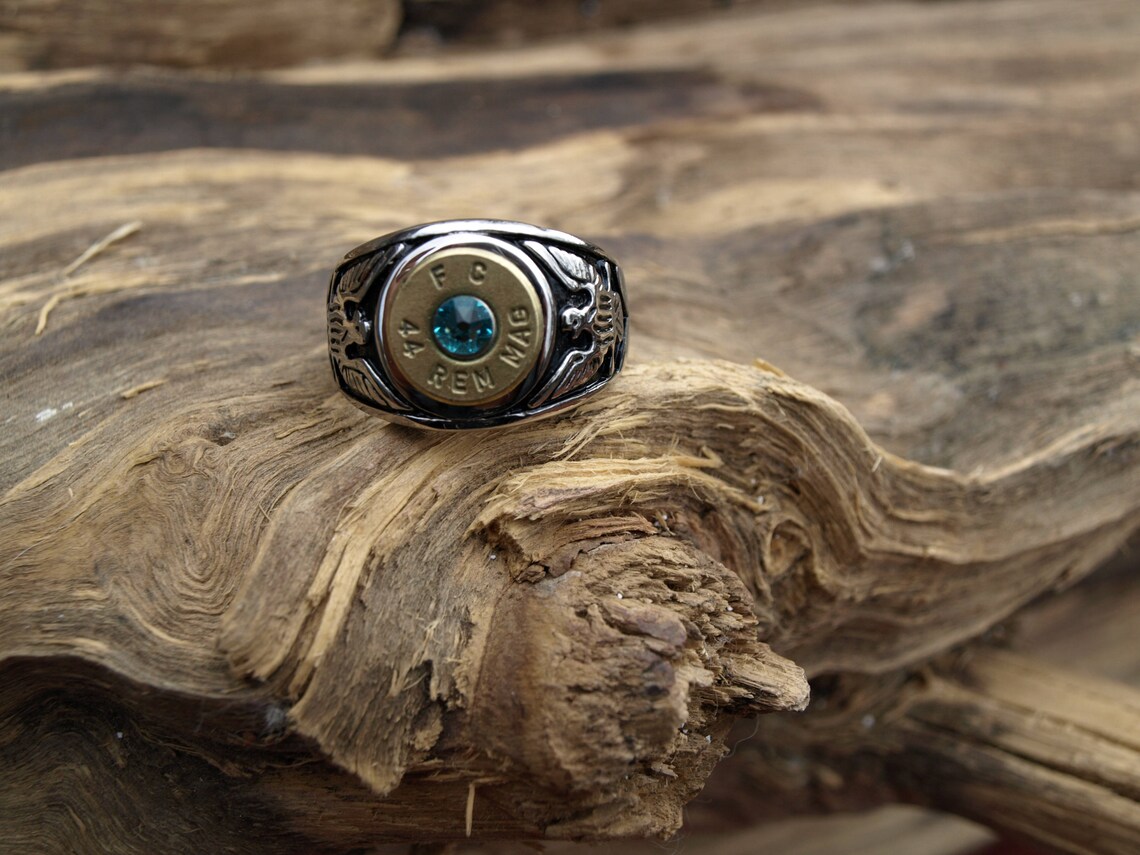 Handmade Stainless Steel 44 Mag Bullet Ring With - Etsy