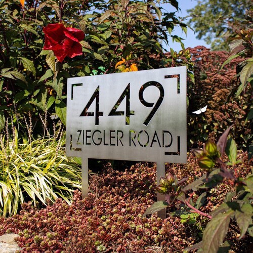 Stainless Steel Address Sign With Stakes Custom Address Sign - Etsy