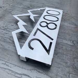 Mountain Address Sign Geometric Mountain Stainless Address Sign Modern ...