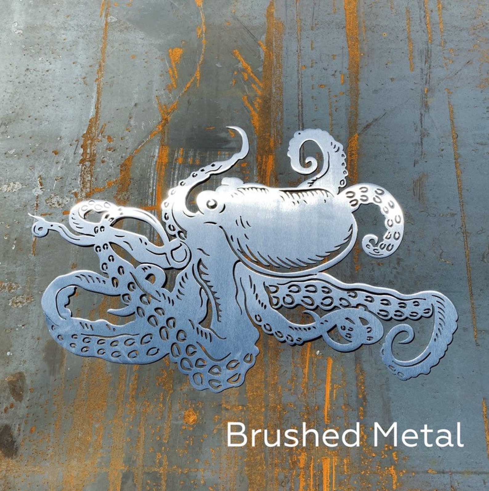 Octopus Art Metal Octopus Beach House Decor Nautical | Etsy