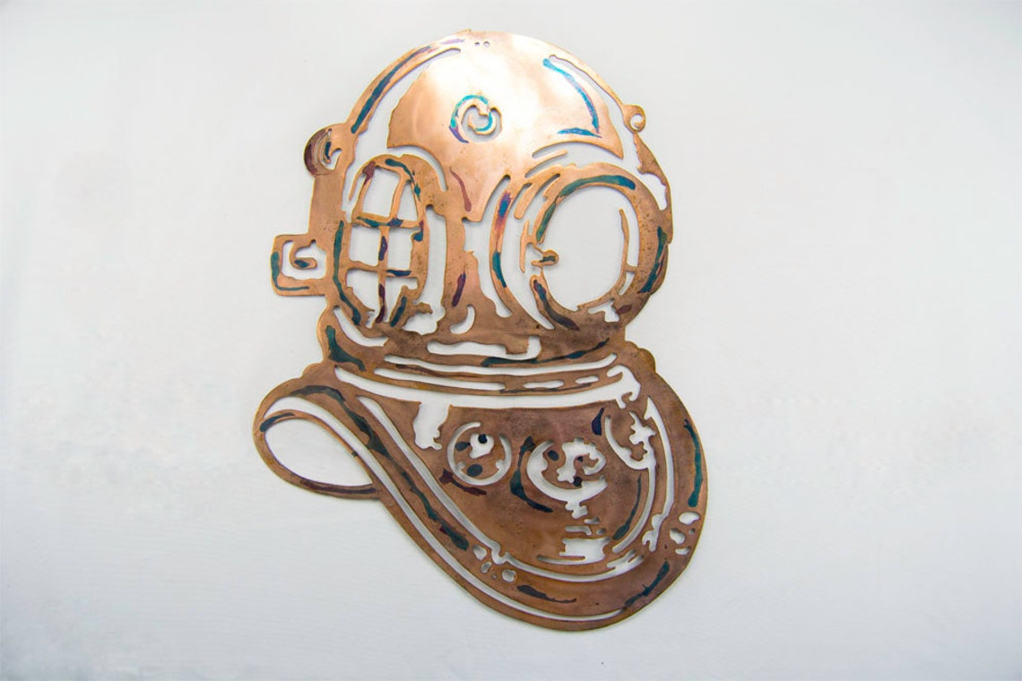 Dive Helmet Wall Art Nautical Art Metal Art Gift for | Etsy