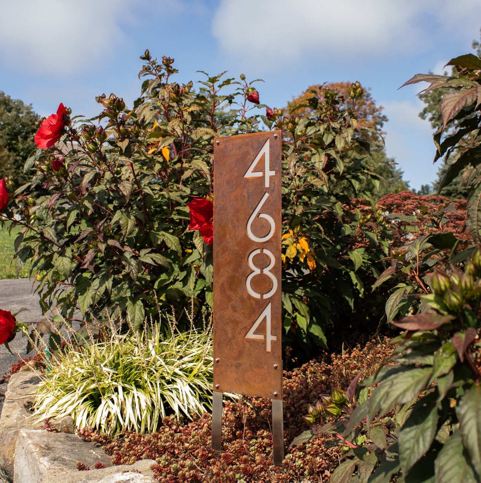 Stainless Steel Address Sign With Stakes Custom Address Sign - Etsy
