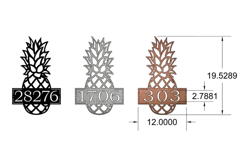 Pineapple Address Sign Metal Modern Pineapple Address Plaque - Etsy