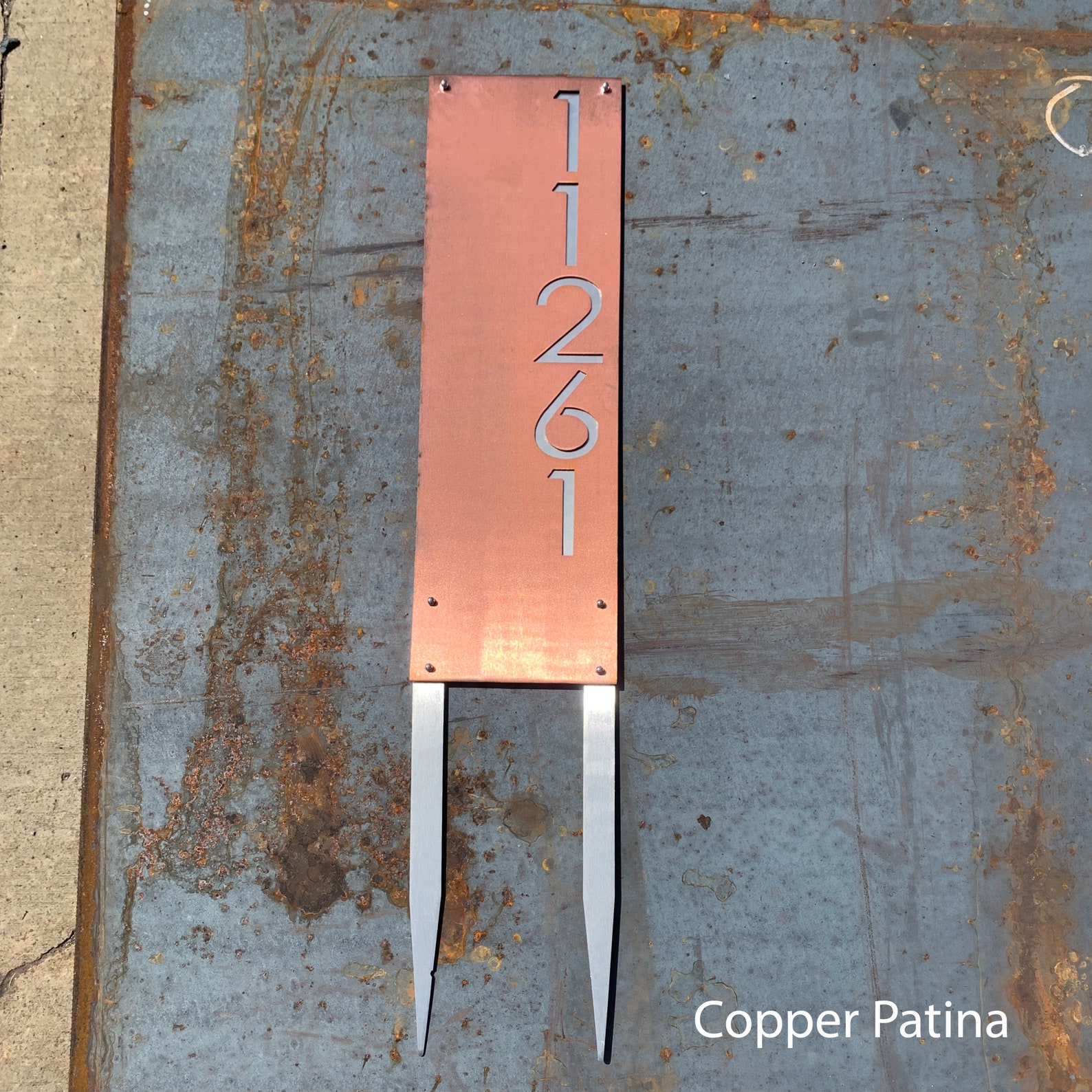 Stainless Steel Address Sign With Stakes Custom Address Sign - Etsy
