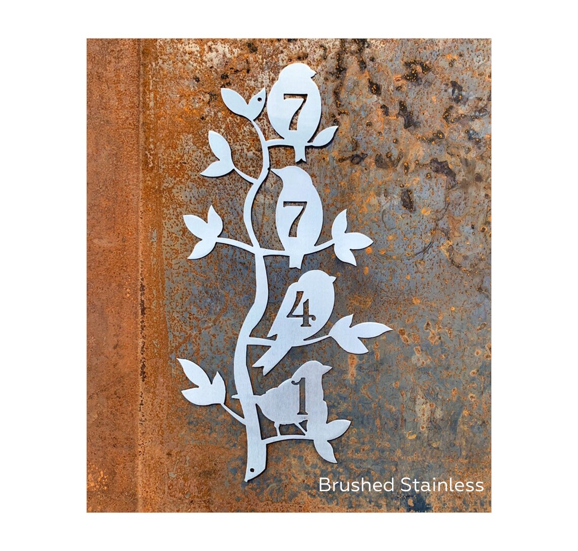 Vertical Birds Address Sign Metal Birds Home Address Sign - Etsy