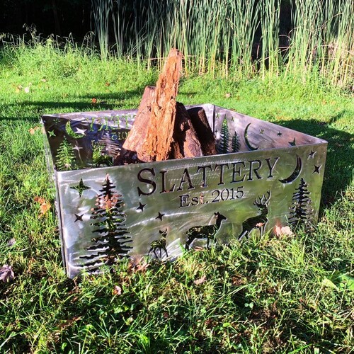 Personalized Fire Pit Custom Metal Square Fire Pit - Etsy