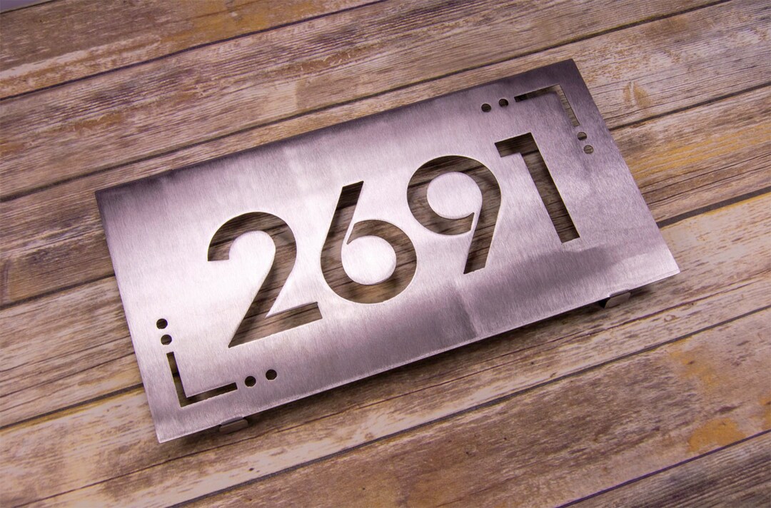 Modern Stainless Steel Address Sign - Etsy