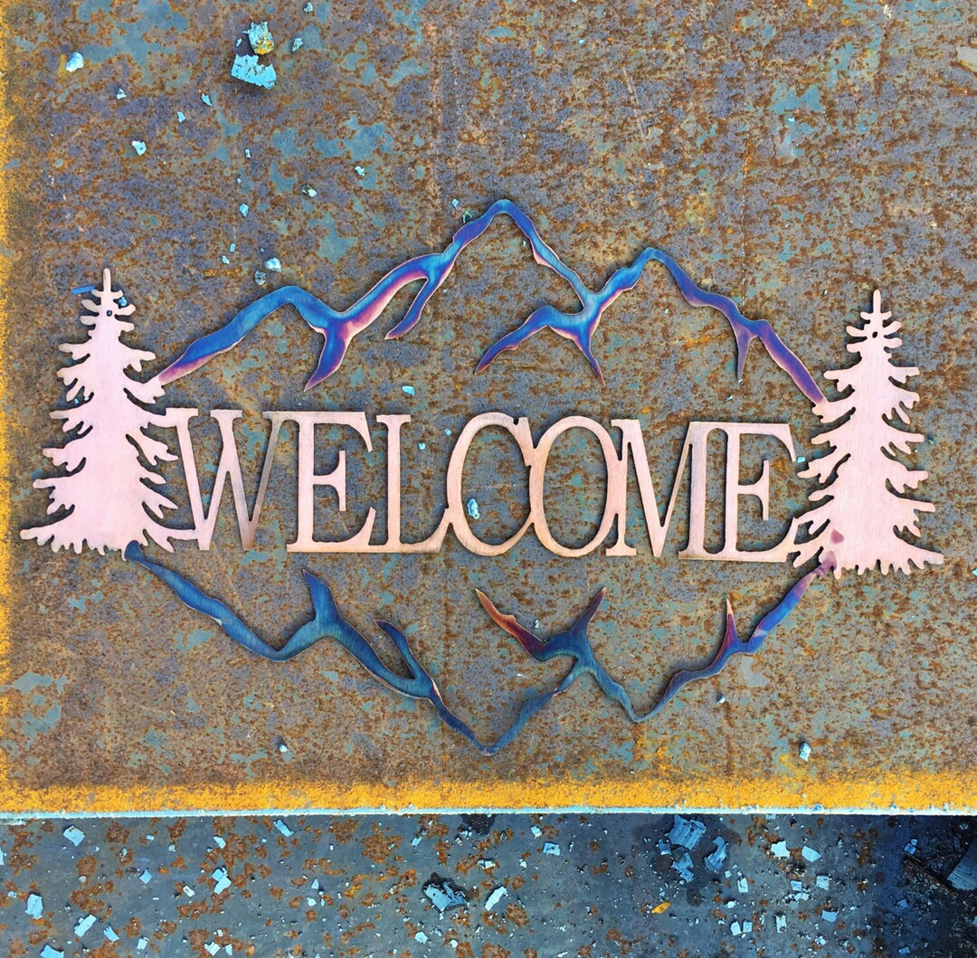Welcome Sign | Mountain Decor | Rustic Welcome Sign | Housewarming Gift ...