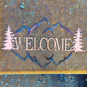 Welcome Sign | Mountain Decor | Rustic Welcome Sign | Housewarming Gift ...