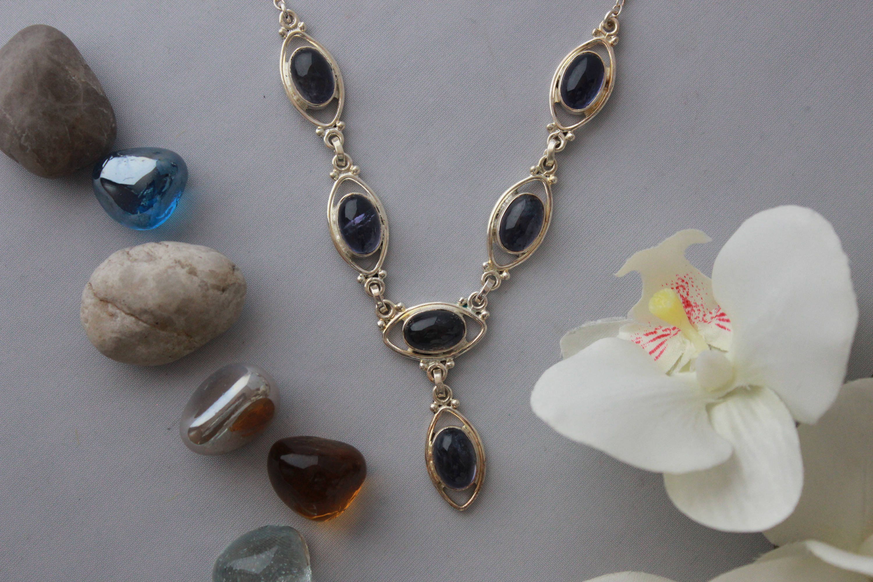 Amethyst Eye Necklace Set in Sterling Silver - Etsy UK