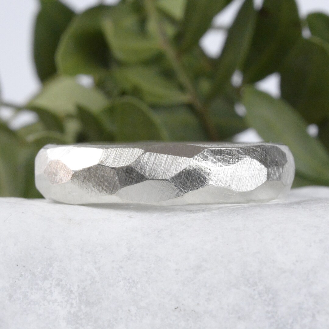 Anillo de plata/anillo estructurado de 6 mm de ancho anillo de banda de ...