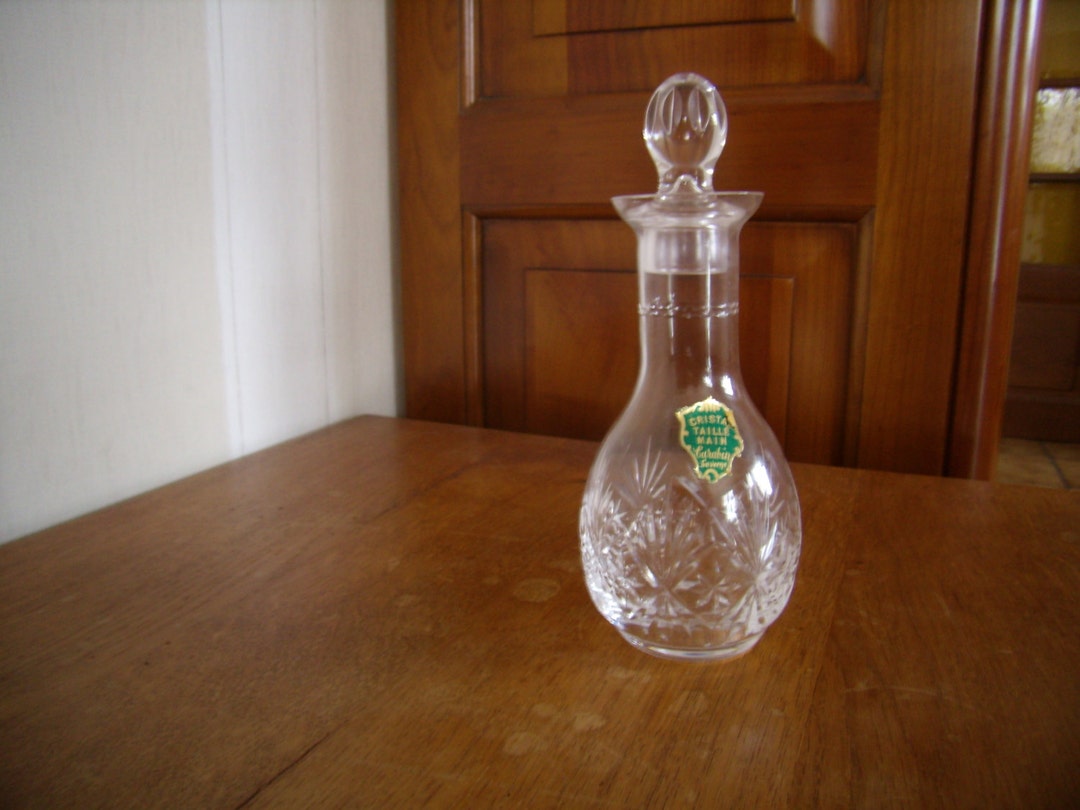 Small Crystal Decanter Cognac Liqueur Whiskey Hand-cut - Etsy