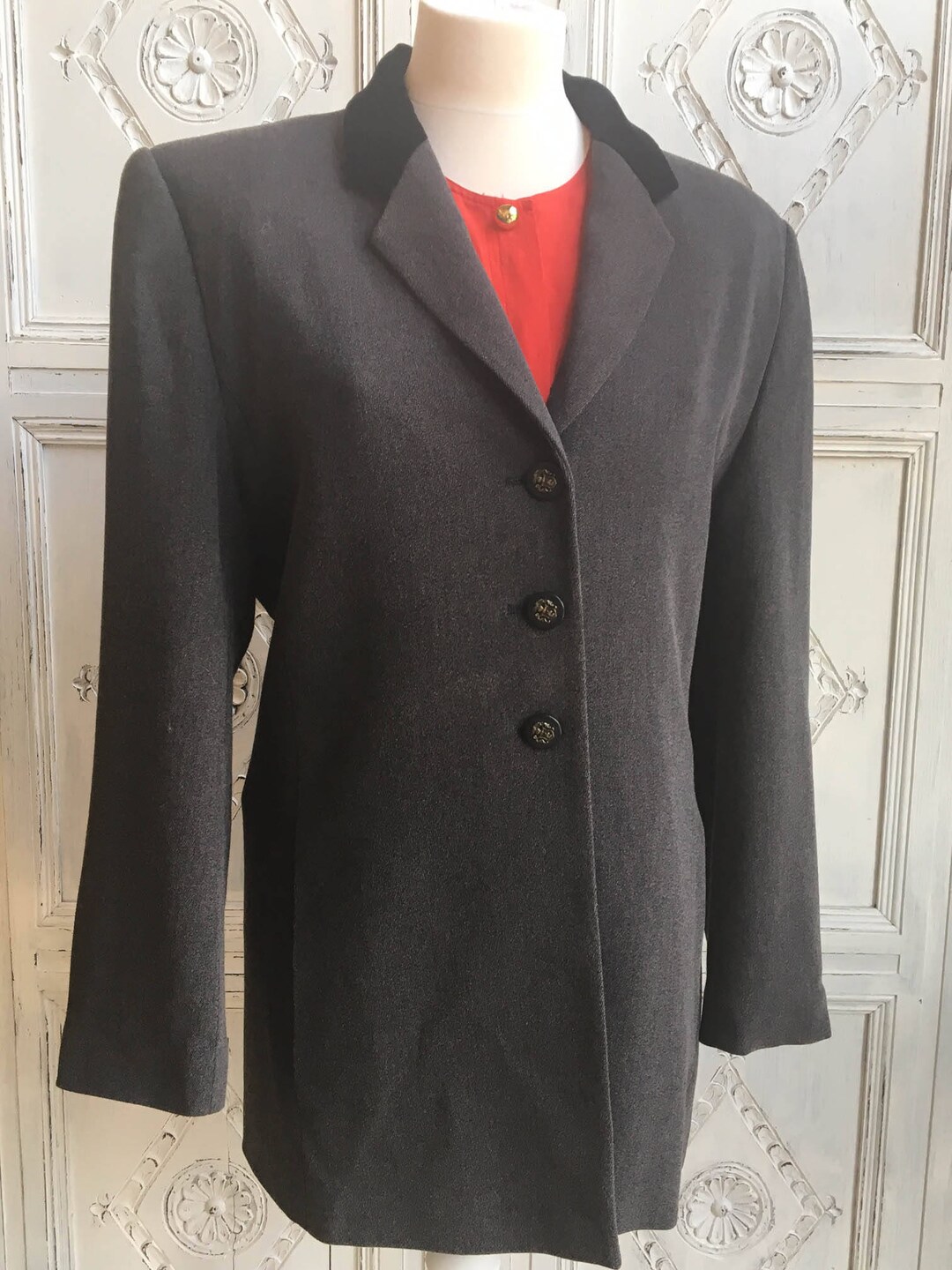 Vintage Viyella Jacket Ladies Riding Style Navy/grey/1990s Size UK 14 ...