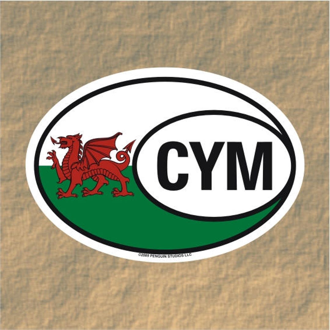 Sticker: Oval Shaped Wales Sticker With Cymru International Designation ...