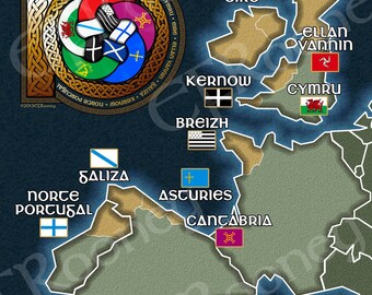 Celtic Nations Map - Etsy