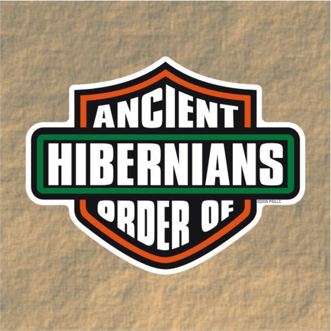Sticker: Ancient Order of Hibernians Shield Shaped Sticker in Green ...