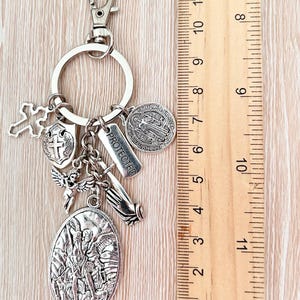 St Michael Keychain Keyring Key Chain Saint Michael Bag Charm Archangel ...
