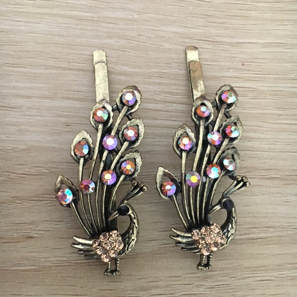 Peacock Hairclip - Etsy