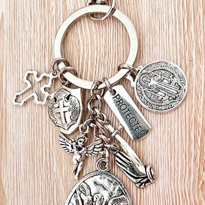 St Michael Keychain Keyring Key Chain Saint Michael Bag Charm Archangel ...