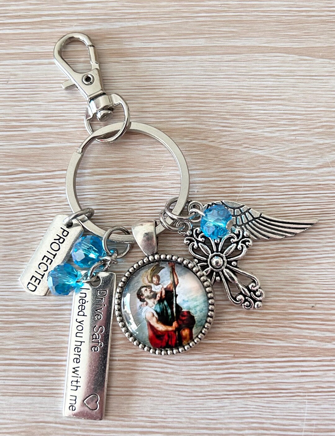 Saint Christopher Keyring St Christopher Keychain Key Chain Bag Charm ...