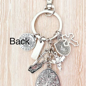 St Michael Keychain Keyring Key Chain Saint Michael Bag Charm Archangel ...