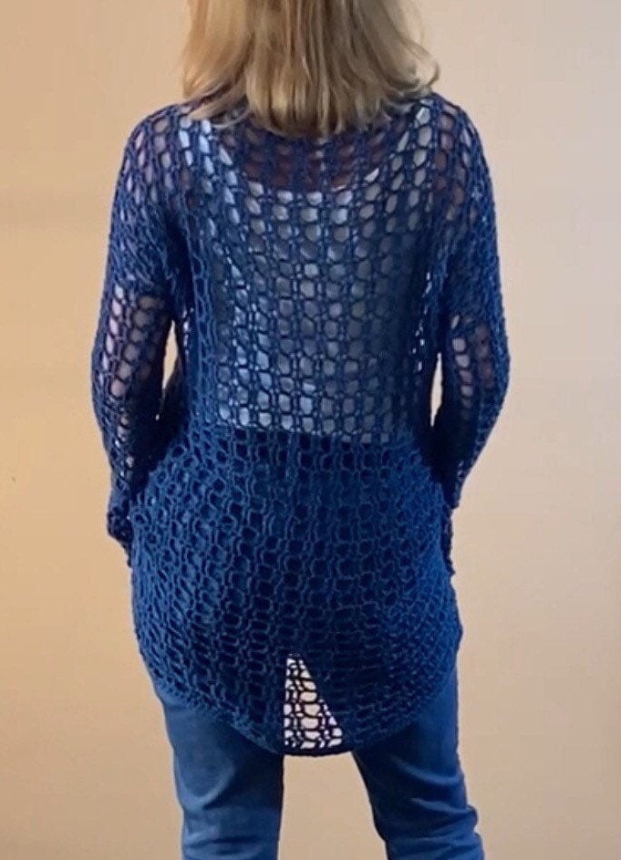 Crocheted Mesh Sweater | Etsy