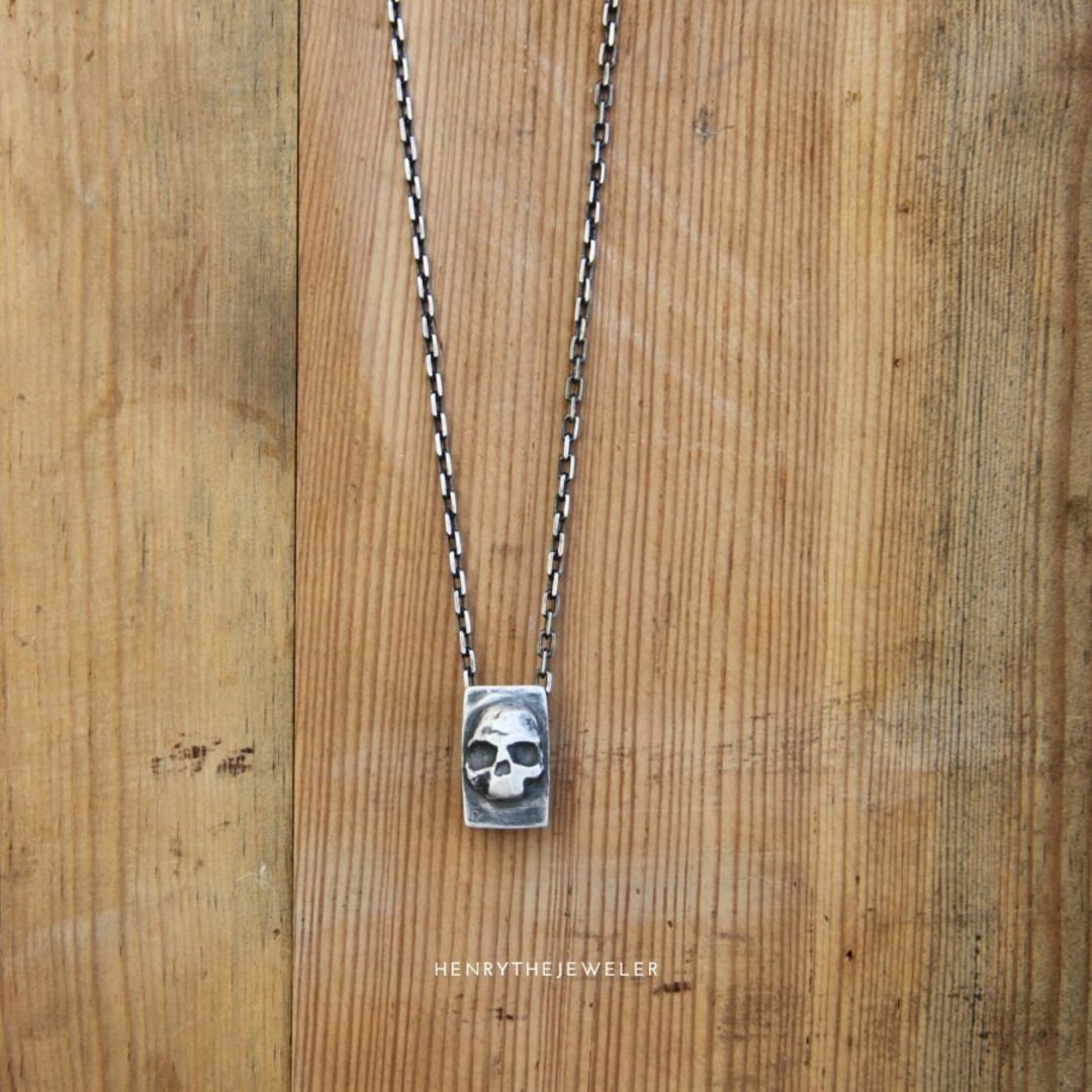 THE Brick Skull - Silver Skull Necklace - Handmade Skull - RAW Skull ...