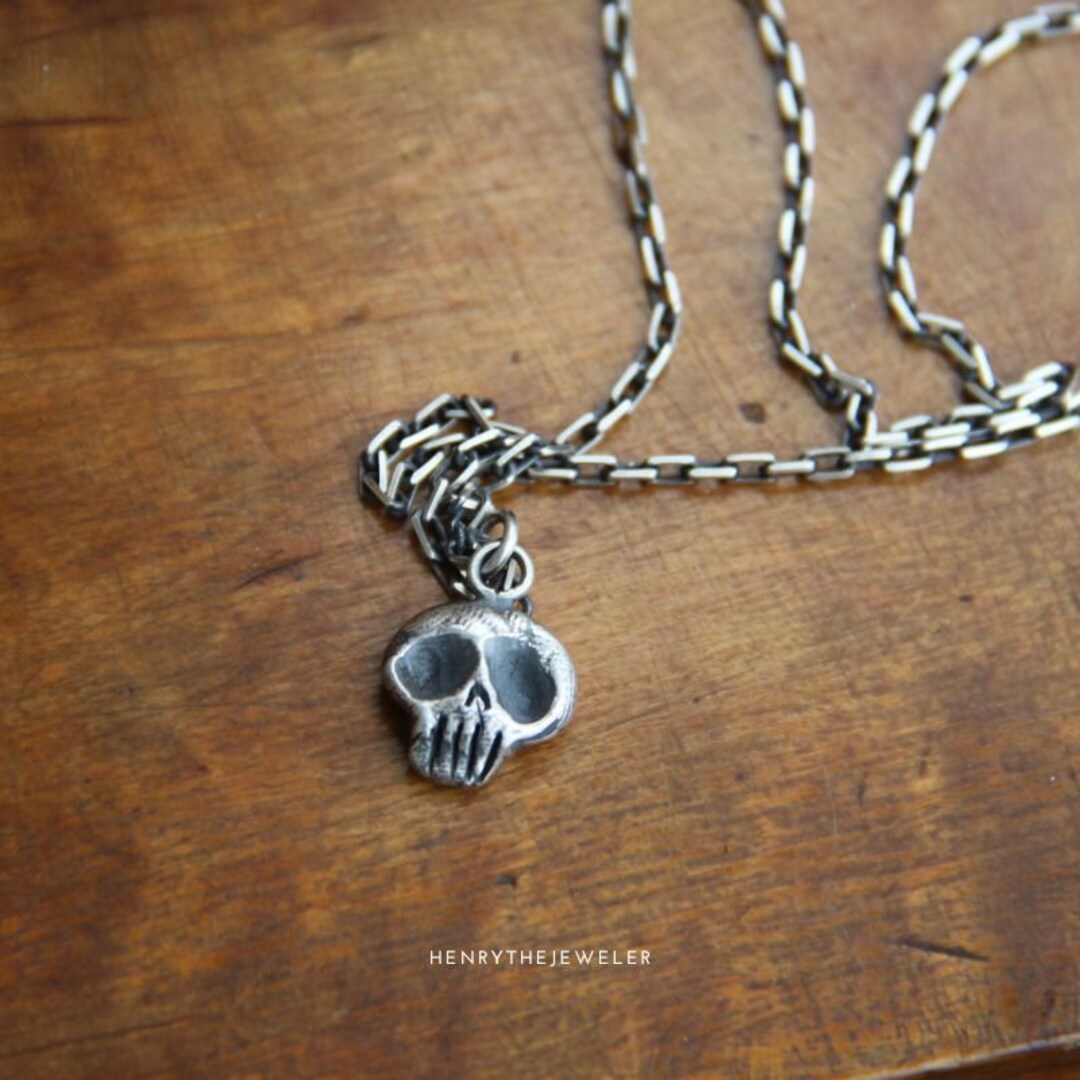 Silver Skull Necklace - Handmade Skull - RAW Skull - One Copy - Skull ...