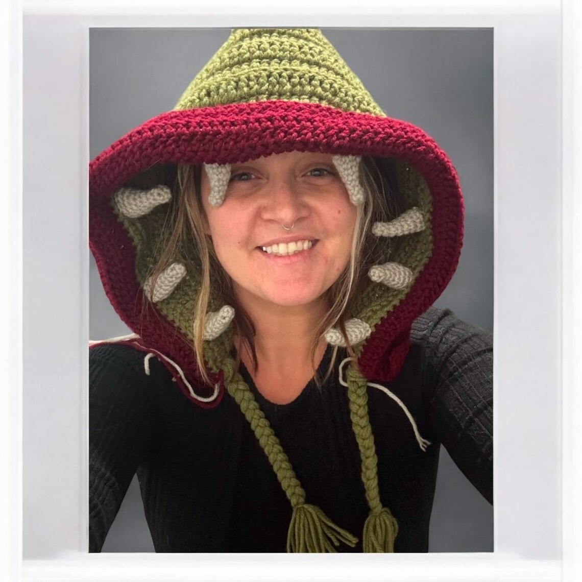 Audrey II Inspired Crochet Hood. Winter Hat. Venus Fly Trap. Costume ...