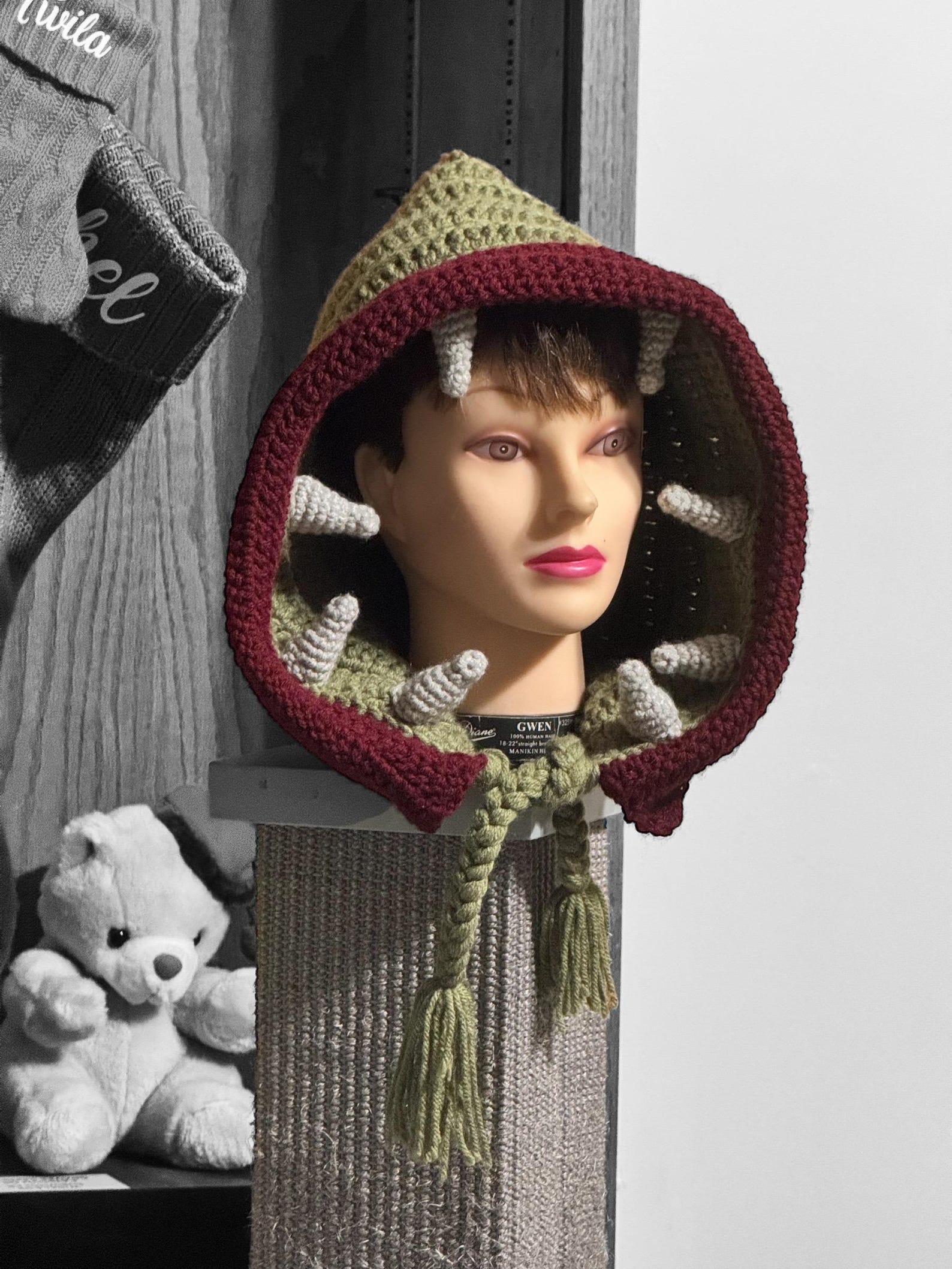 Audrey II Inspired Crochet Hood. Winter Hat. Venus Fly Trap. Costume ...